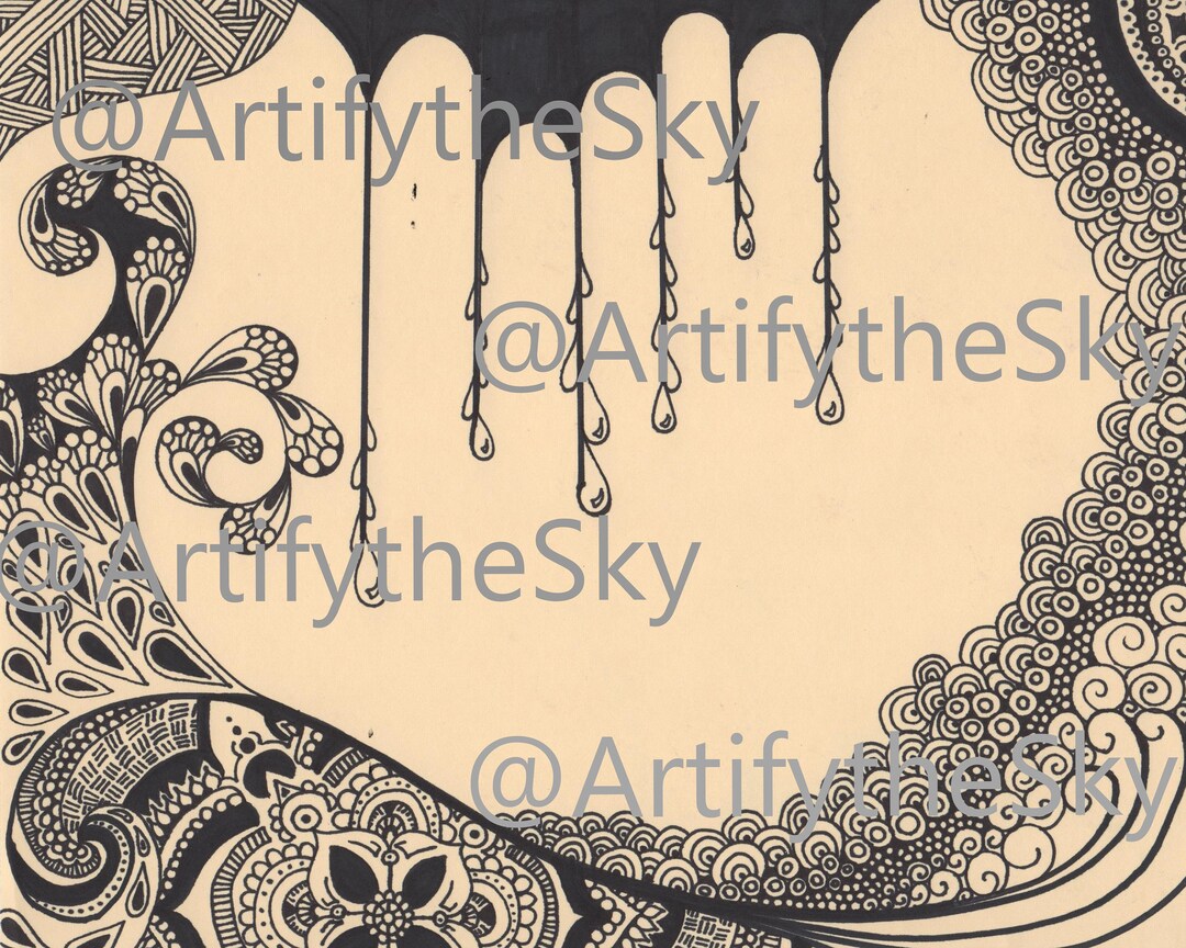 Modern Water Zentangle - Etsy