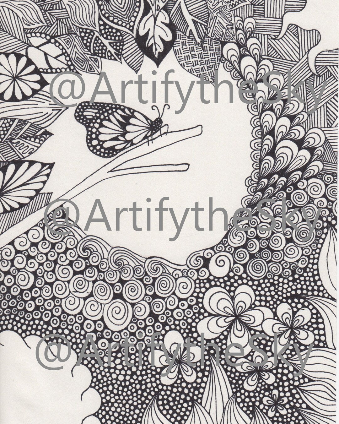 Butterfly Zentangle - Etsy