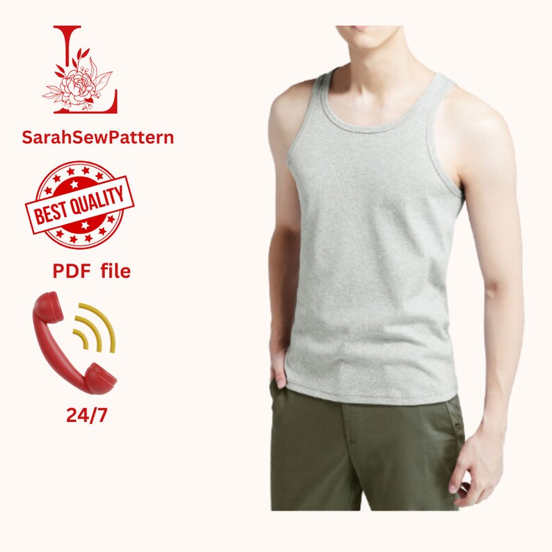 Tank-top PDF Sewing Pattern | Sewing Pattern |sizes S-XL| T-shirt PDF ...
