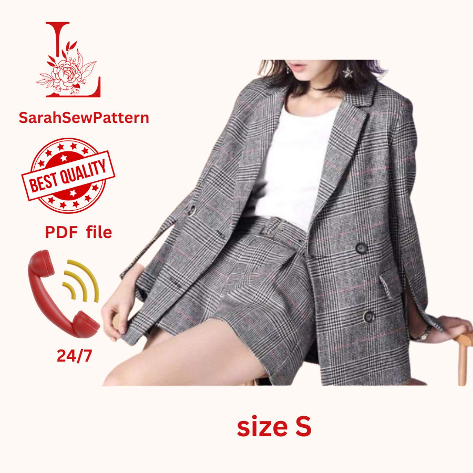 Sew Pattern - Blazer With Pant Pattern - Size S - Blazer Pattern ...