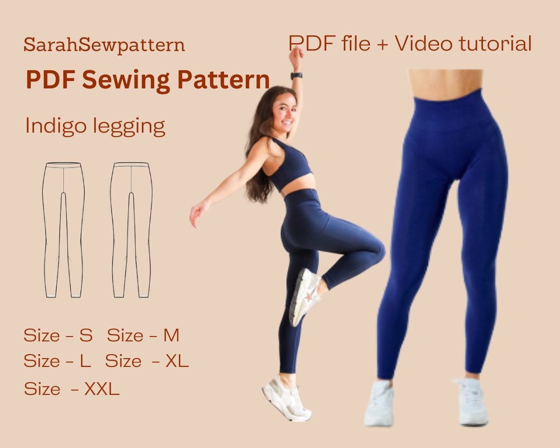 Legging Pattern | Indigo Women Legging | PDF Sewing Pattern | Legging ...
