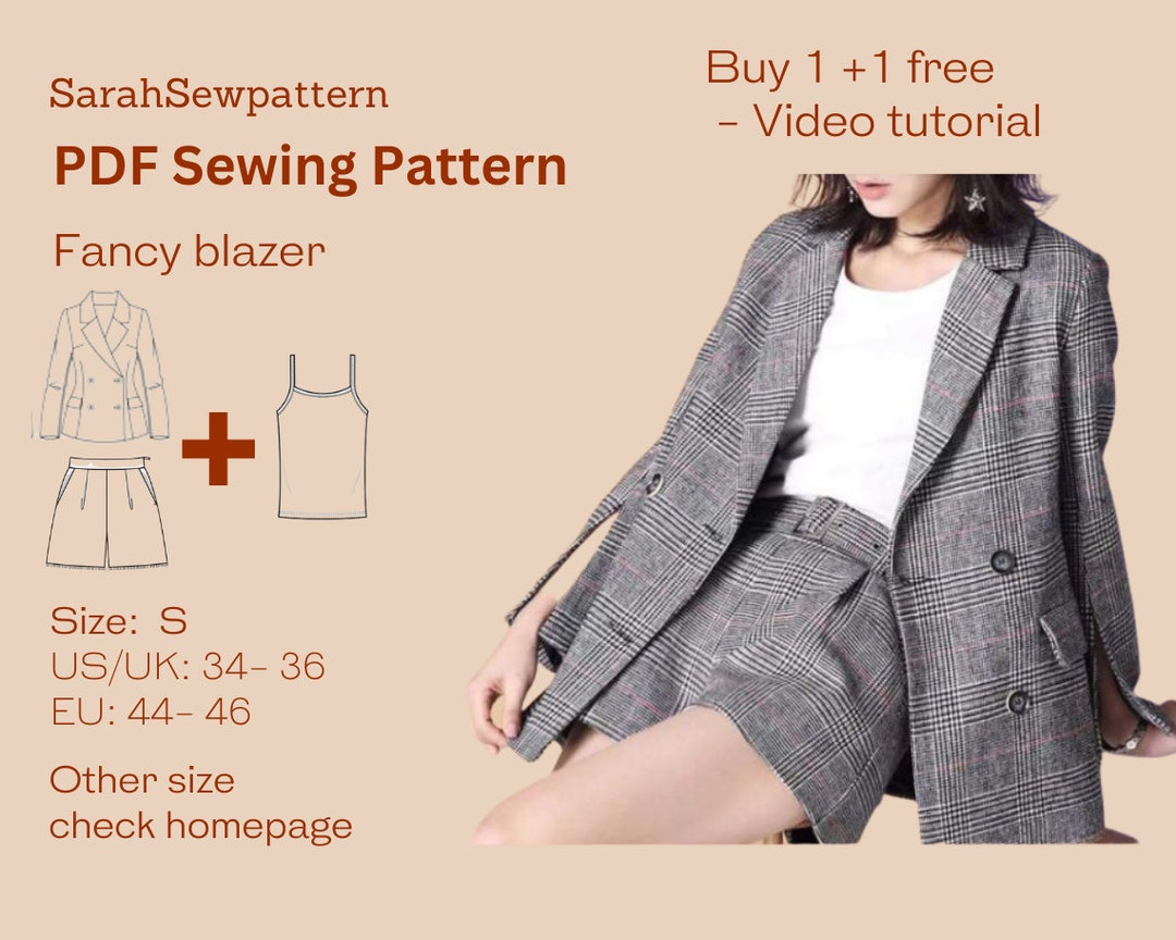 Sew Pattern - Blazer With Pant Pattern - Size S - Blazer Pattern ...