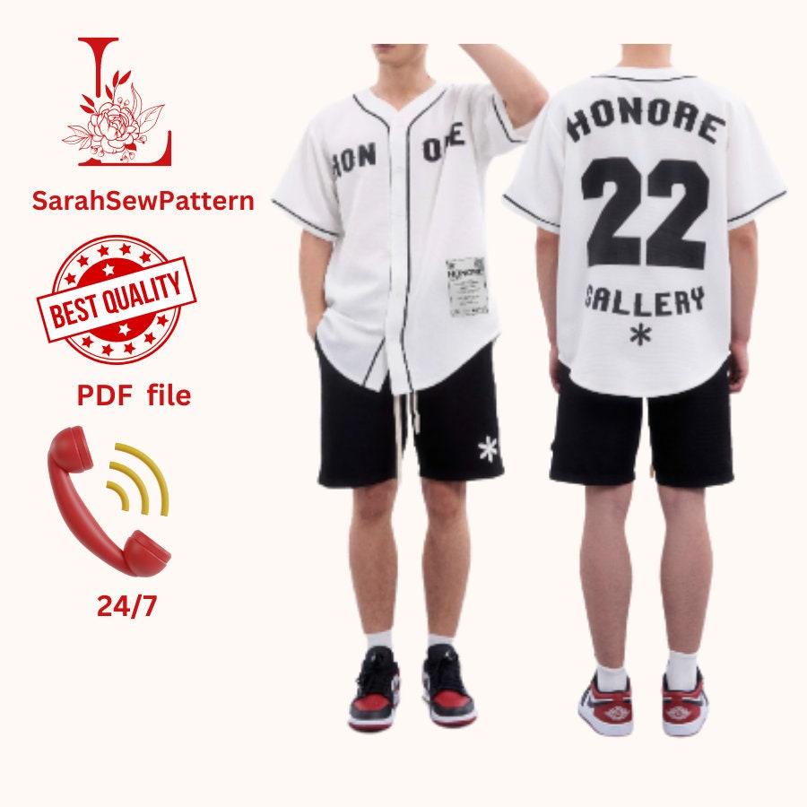Baseball Jersey Pattern Baseball Jersey PDF Sewing Pattern Baseball ...