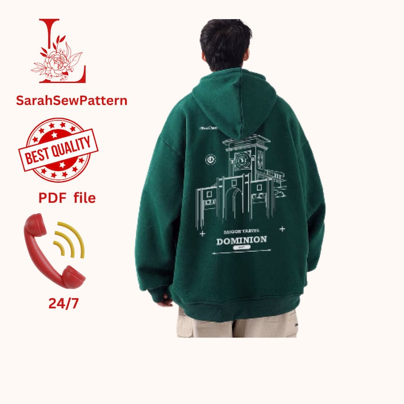 Pullover Hoodie Sewing Patterns | Hoodie Sewing Pattern | PDF Sewing ...