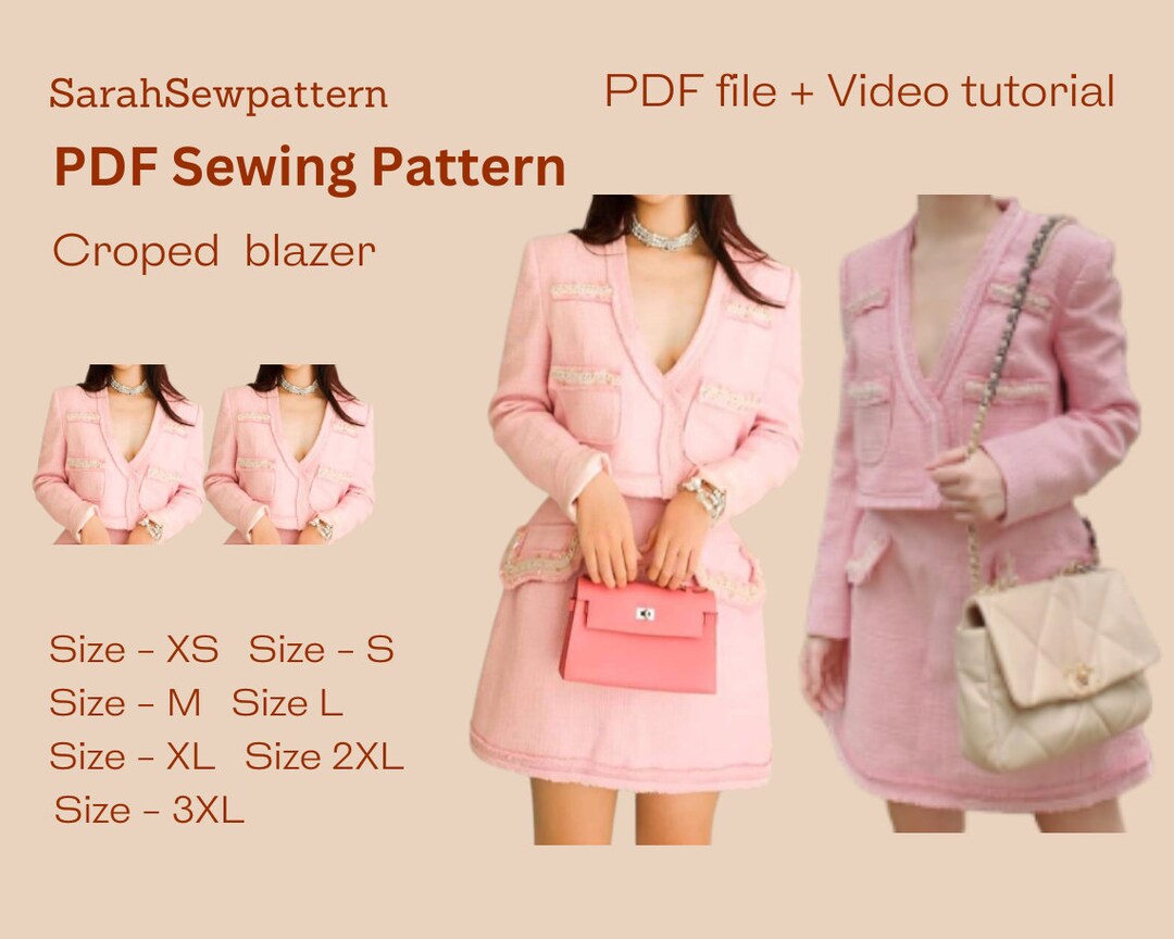 Sew Pattern - Tweed Blazer Pattern - PDF Instant Digital Download ...