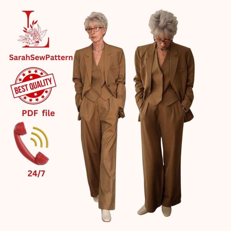 Mother's Blazer Pattern - Mother's Day - Full Size - Blazer Sewing ...