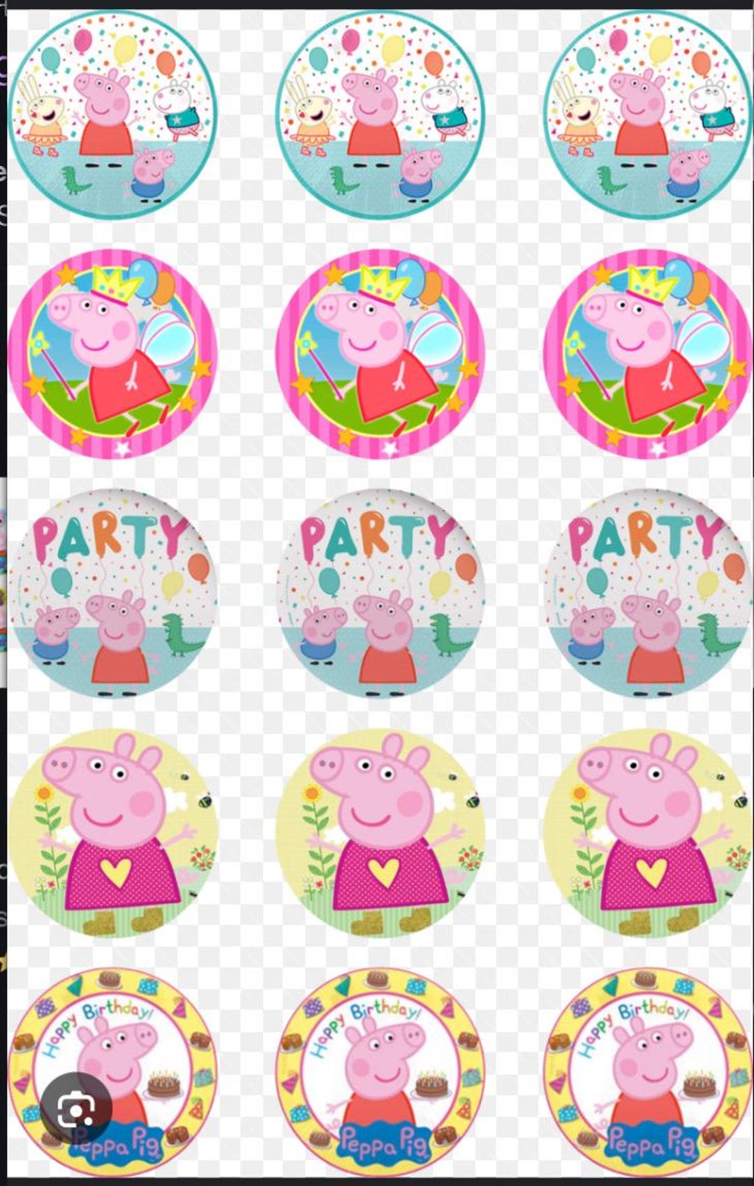 Pepa Pig Cupcake Toppers. 2” Edible Image Icing Sheets and Wafer Paper ...