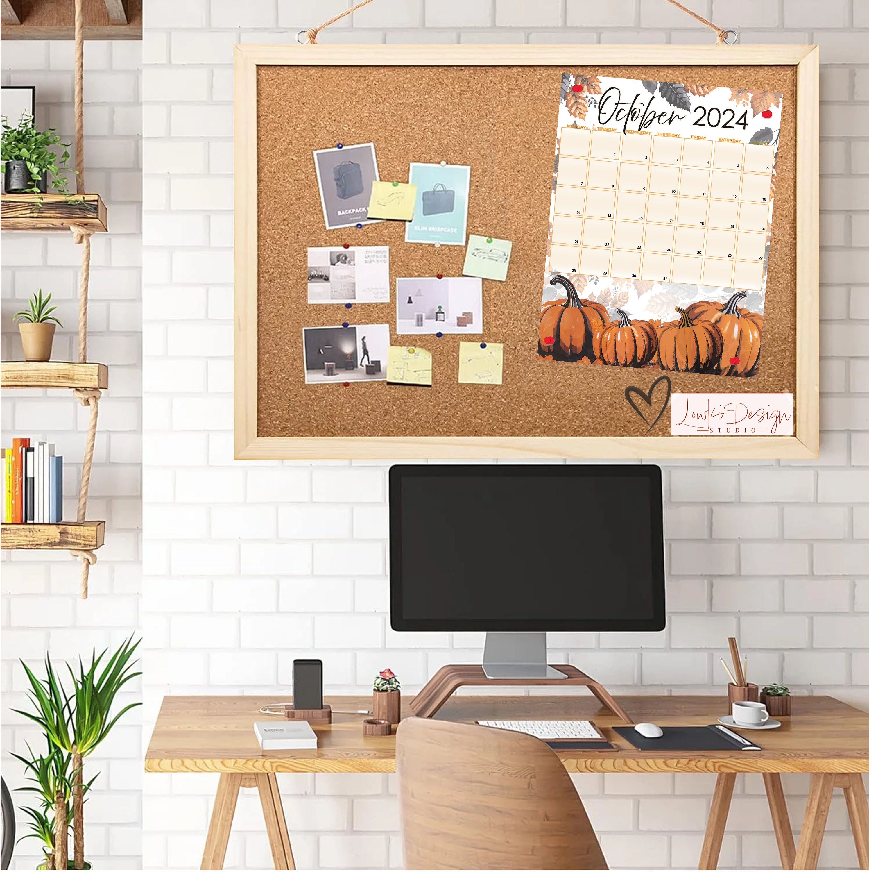 FILLABLE October 2024 Cute Autumn Printable/editable Monthly Calendar ...