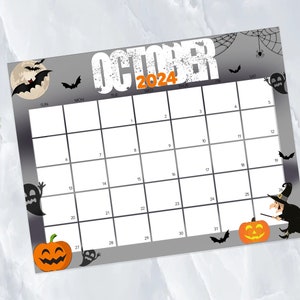 FILLABLE October 2024 Halloween Cute Printable Fillable Digital ...
