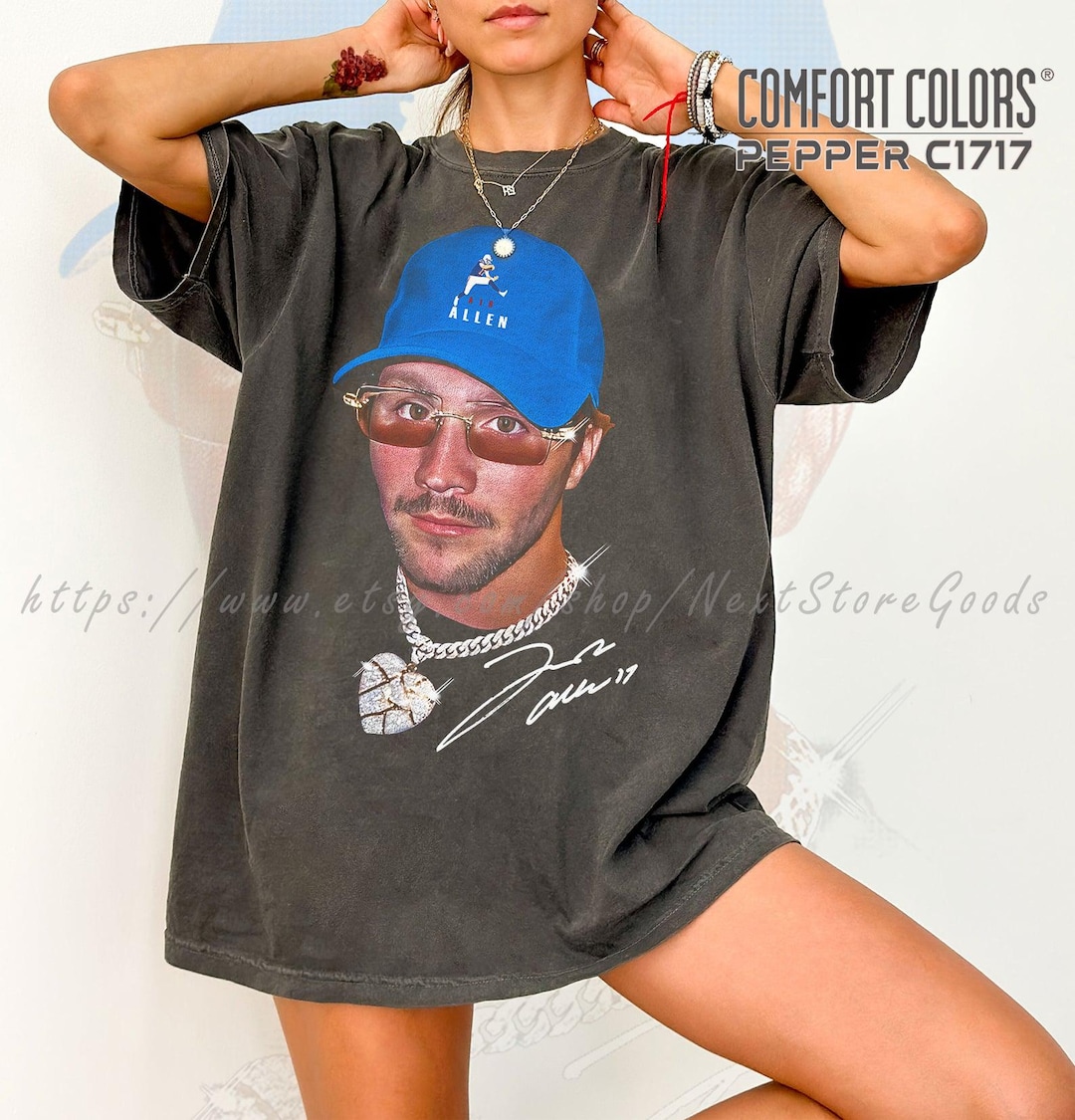 Josh Allen Iced Out T-shirt: Funny Football Retro 90s Comfort Colors ID ...