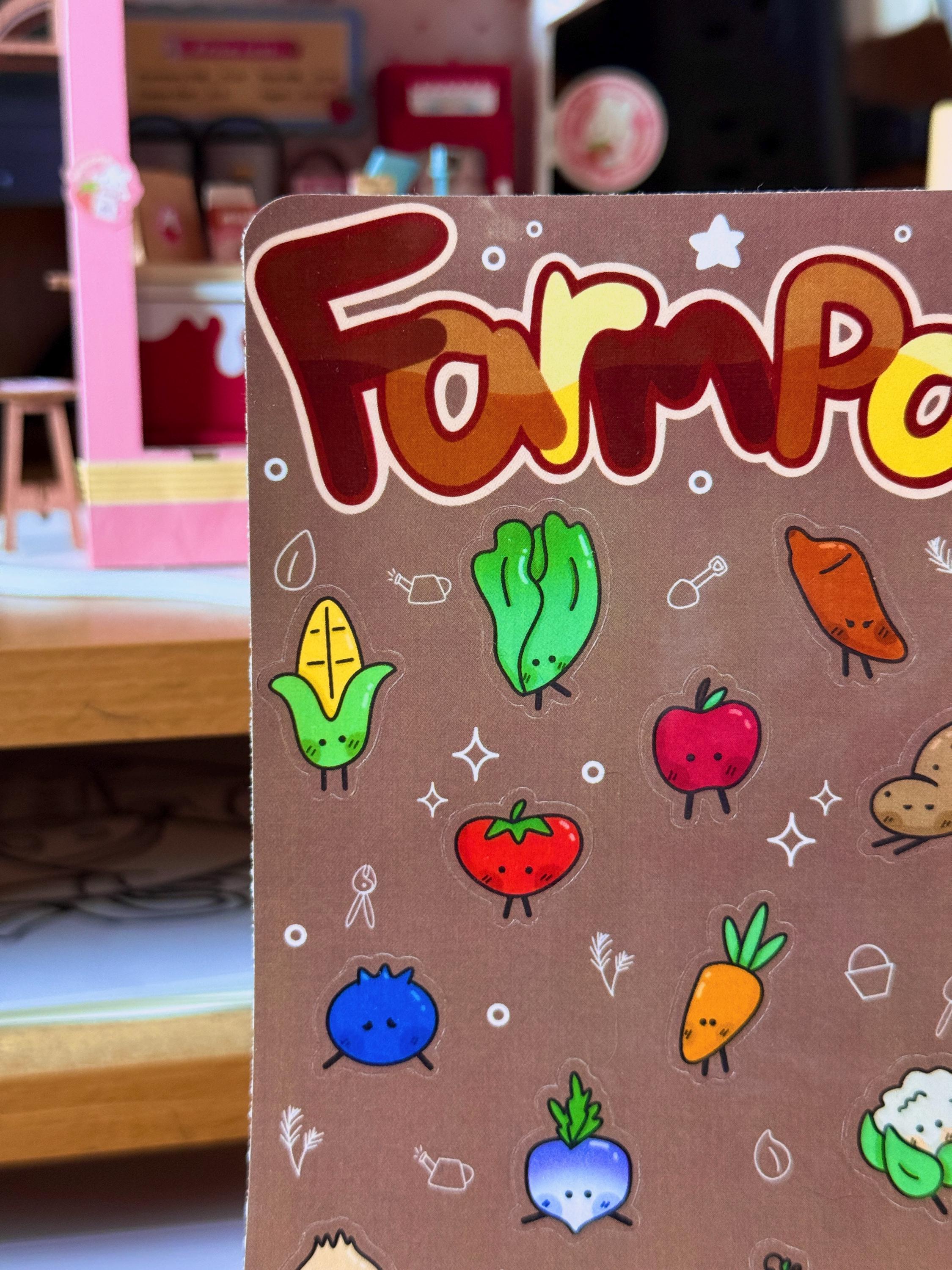 Farm Pals Sticker Sheet, Kiss Cut Stickers, Waterproof, Glossy Sticker ...