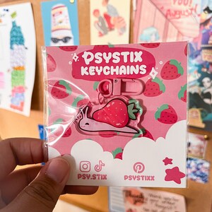 Pink Strawberry Snail Acrylic Keychain | Acrylic 2in Keychain | Double ...
