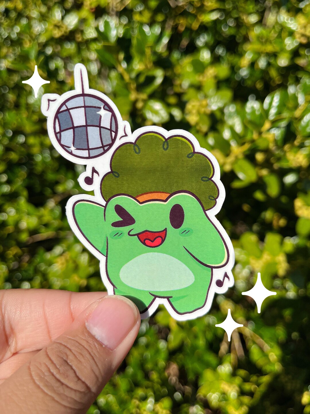 Disco Frog Sticker | Laminated Die Cut Sticker, Waterproof | Laptop ...