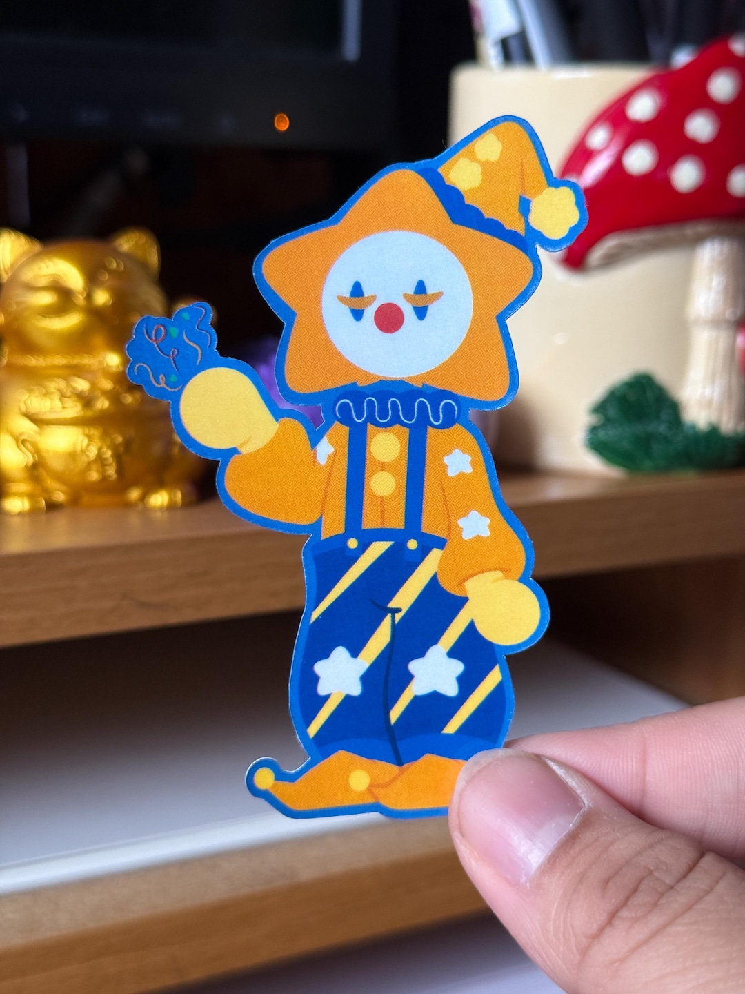 Solar the Clown Sticker, Sun Kid Glossy Waterproof Sticker, Clown Funny ...