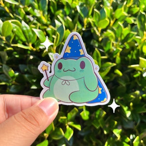 Wizard Frog Sticker | Laminated Die Cut Sticker, Waterproof | Laptop ...