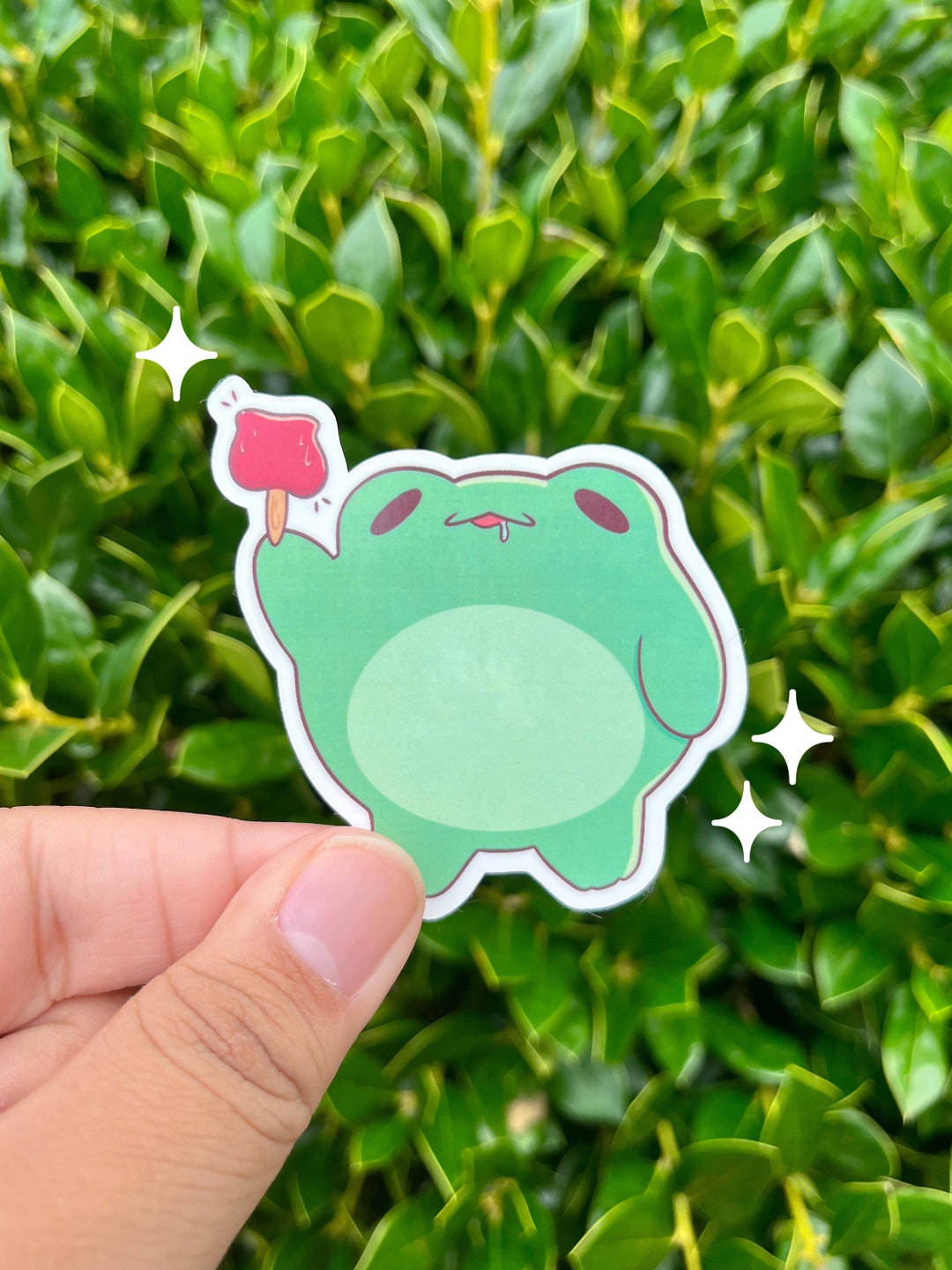 Candy Apple Frog Sticker Laminated Die Cut Sticker, Waterproof Laptop ...