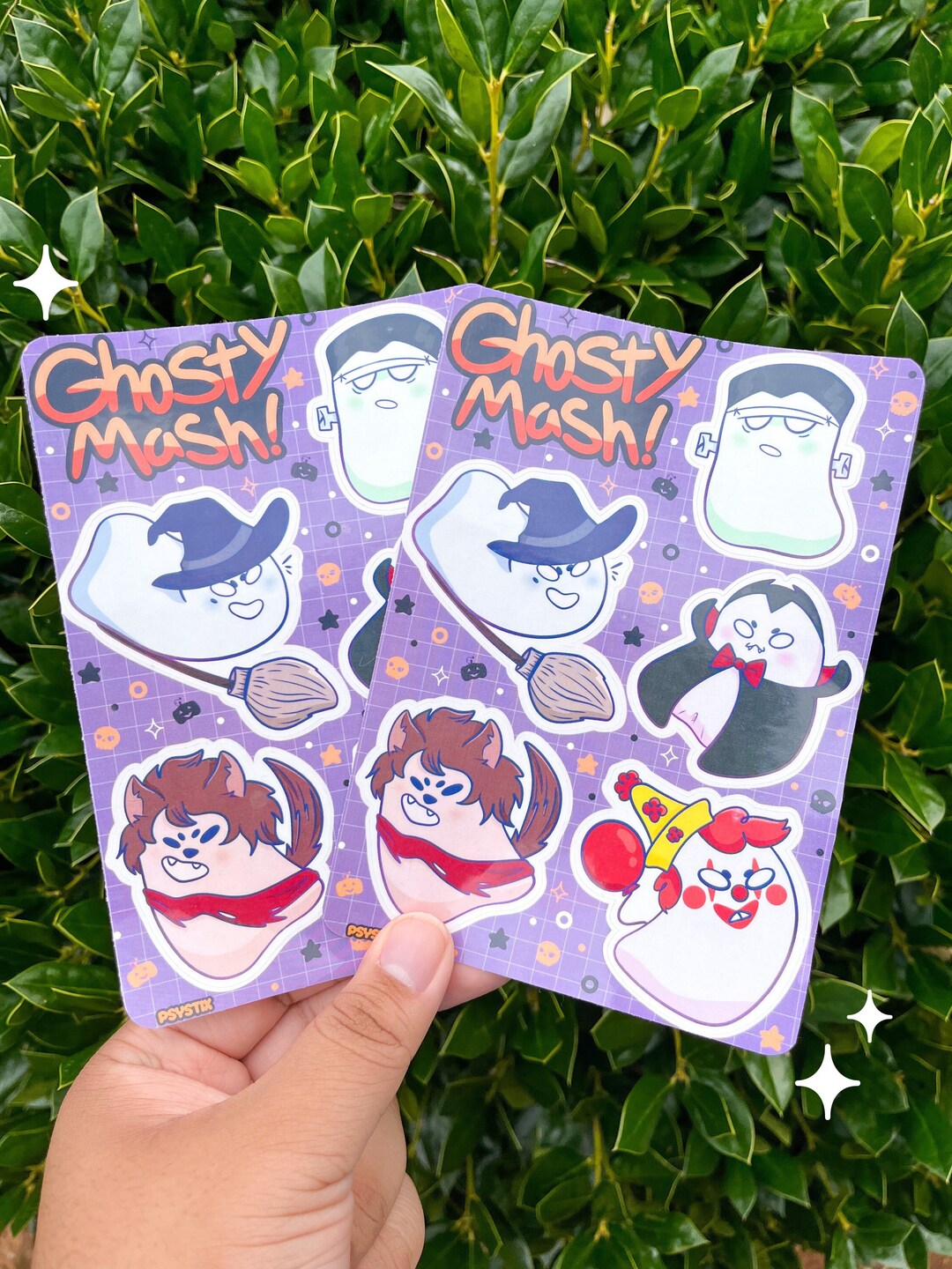 Ghosty Mash Sticker Sheet: Halloween Monster Mash, Waterproof Decals - Etsy