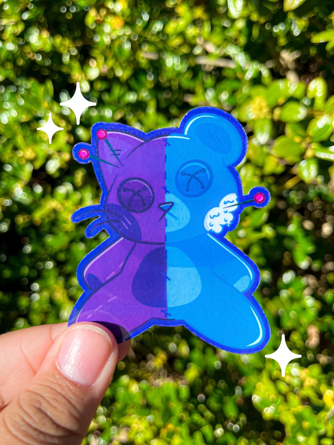 Stitched Plush Sticker Laminated Die Cut Sticker, Waterproof Laptop ...