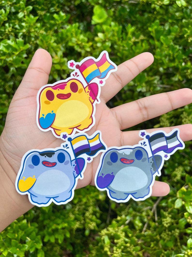 Pride Frogs Sticker Set: LGBTQ+ Flags, Laminated Stickers - Etsy