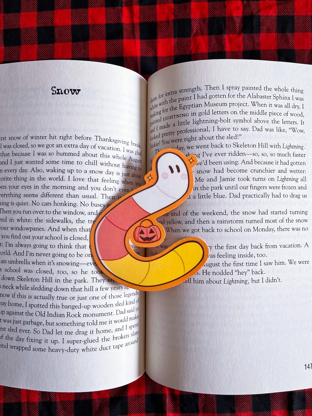 Candy Corn Book Worm Bookmark Single Sided Bookmark Book Lovers ...