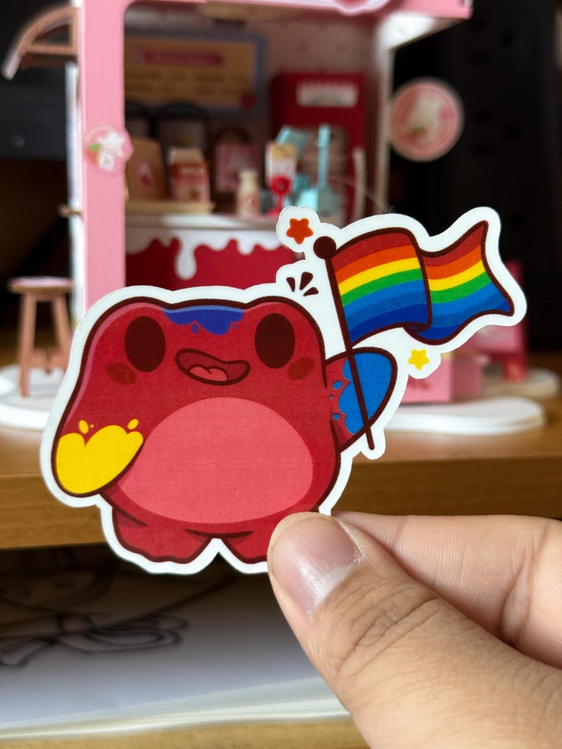 Pride Frogs Sticker Set: LGBTQ+ Flags, Glossy Waterproof Sticker, LGBT ...