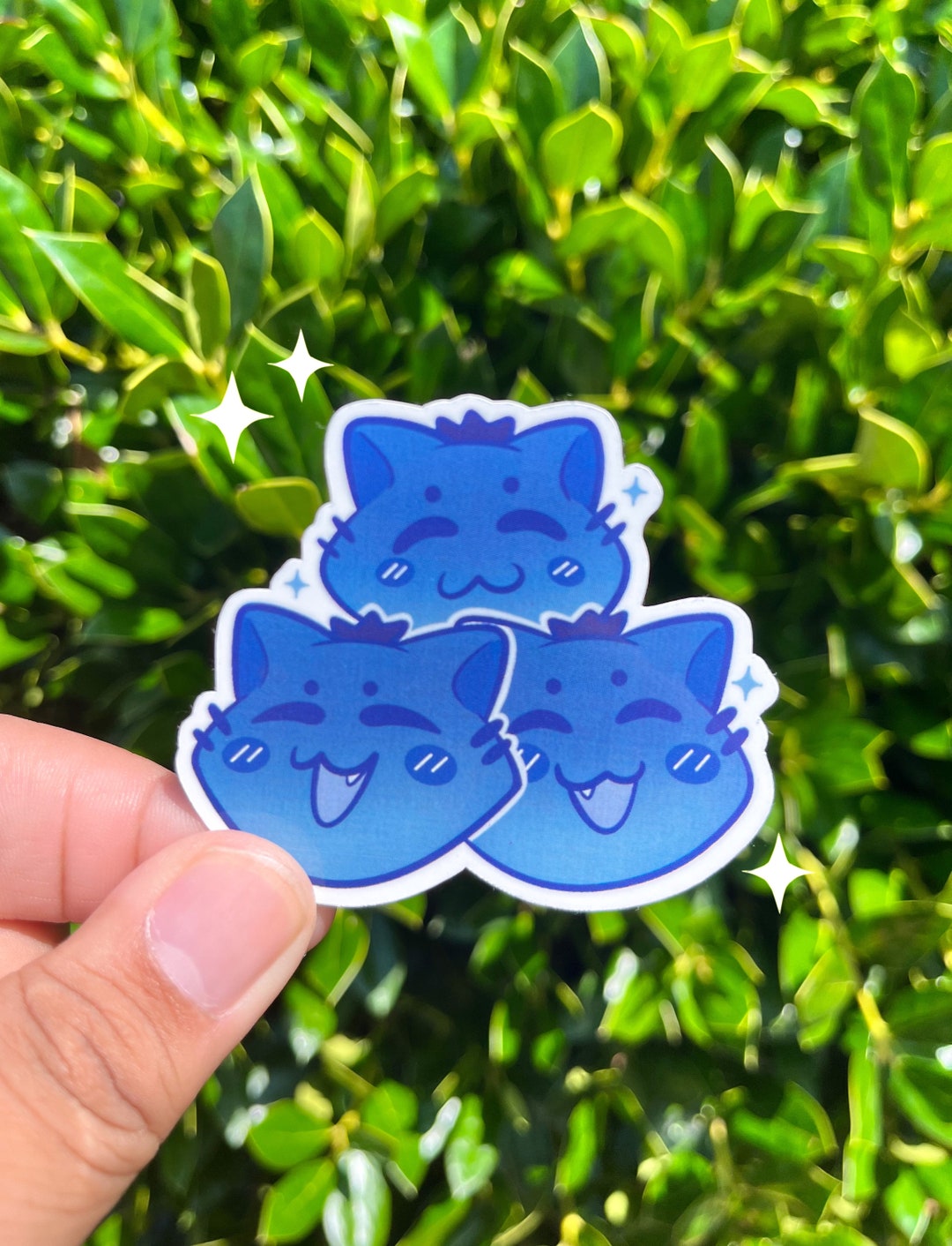 Blueberry Cats Sticker | Laminated Die Cut Sticker, Waterproof | Laptop ...