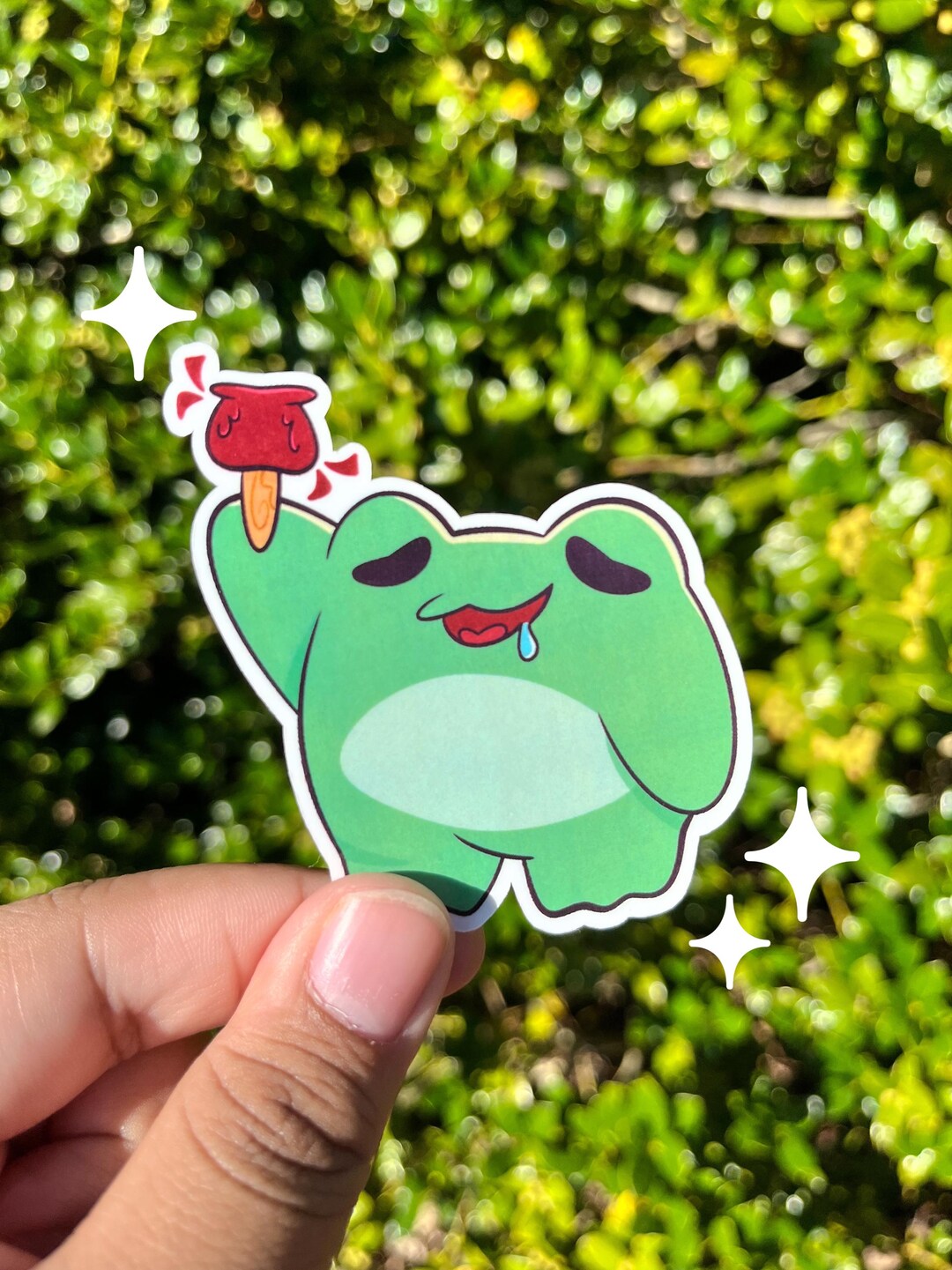 Candy Apple Frog Sticker: Laminated Waterproof Autumn Decal - Etsy