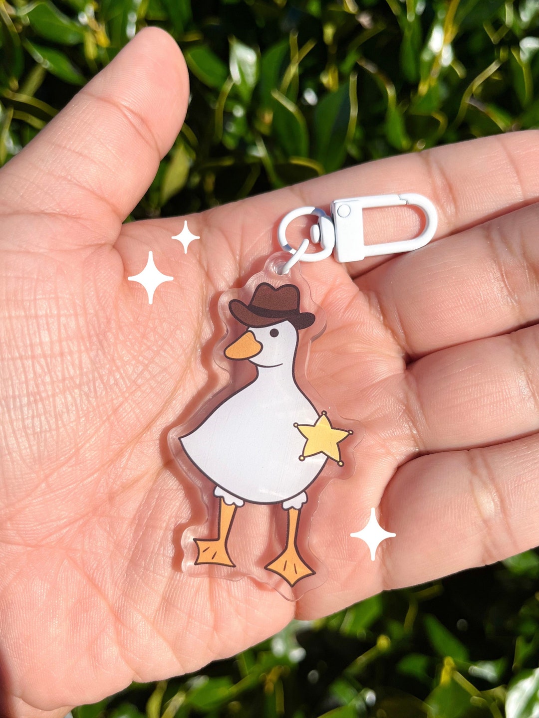 Sheriff Duck Acrylic Keychain | Acrylic 2.5in Keychain | Double Sided ...