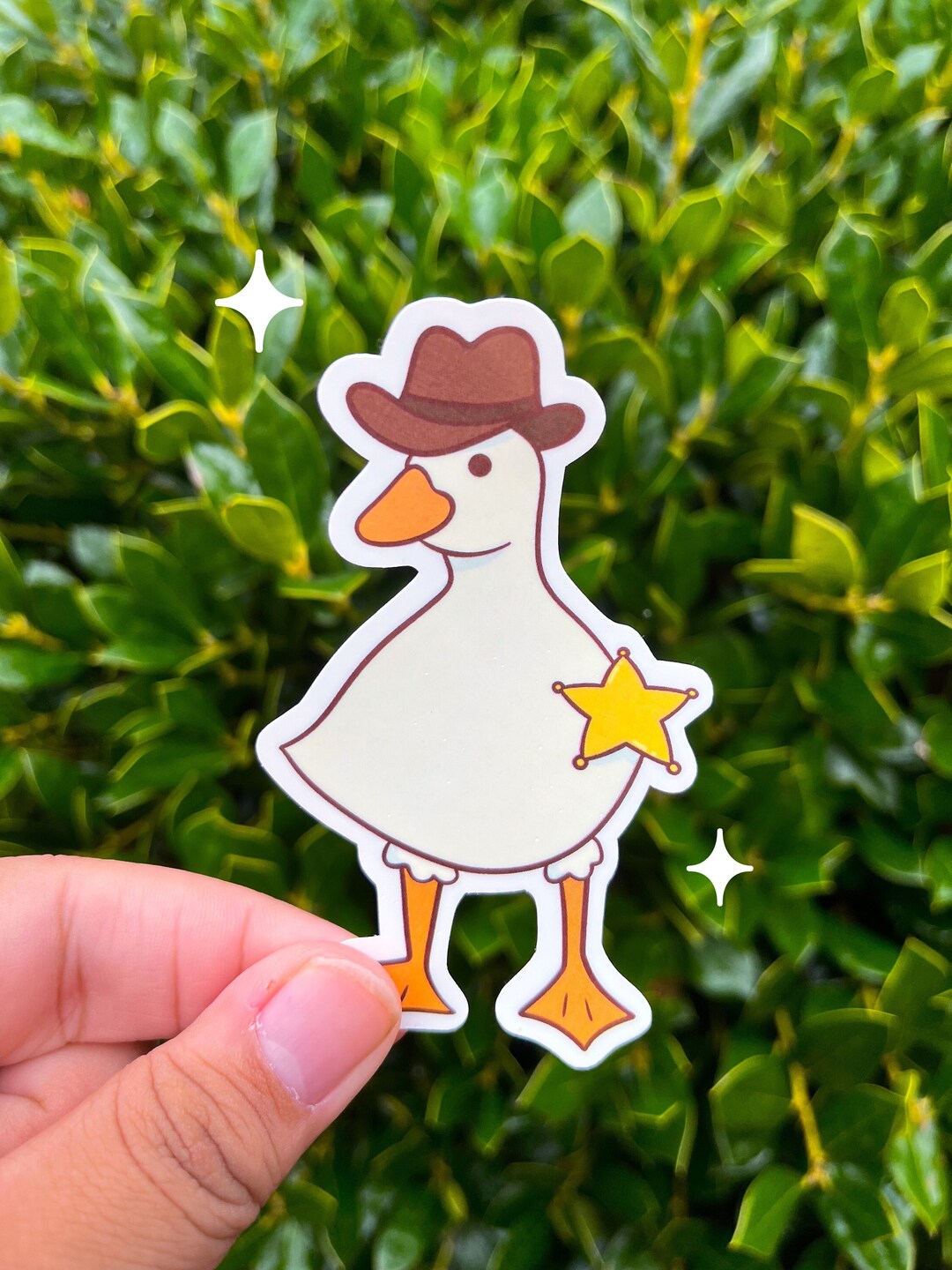 Sheriff Duck Sticker | Laminated Die Cut Sticker, Waterproof | Laptop ...