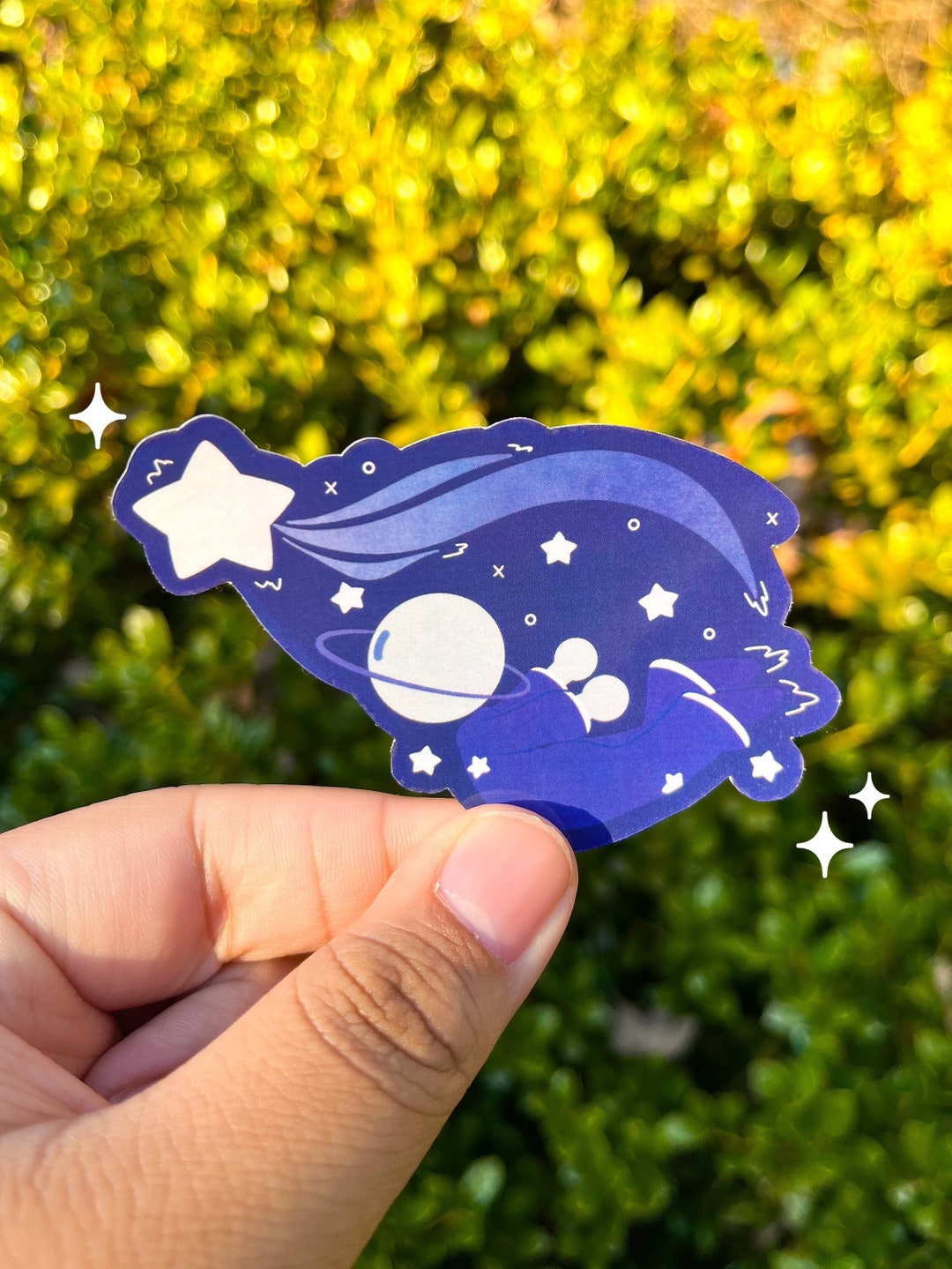 Chasing Shooting Stars Sticker | Laminated Die Cut Sticker, Waterproof ...