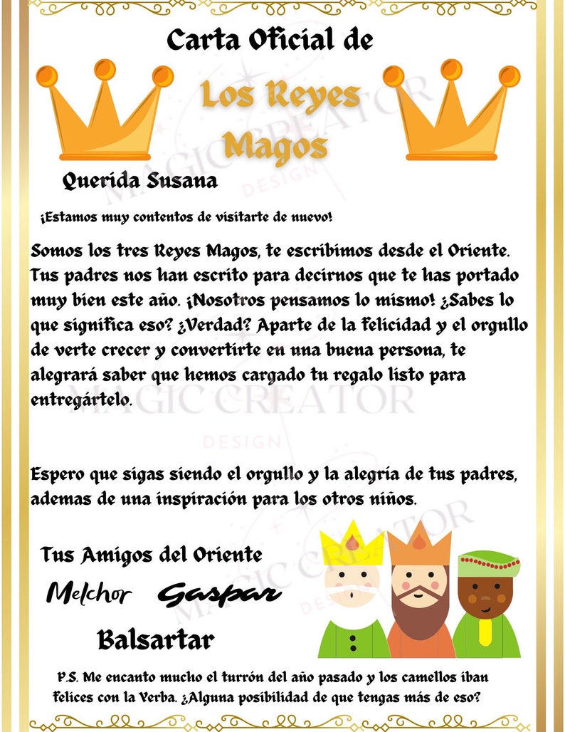 Editable Carta Oficial a Los Reyes Magos - Etsy