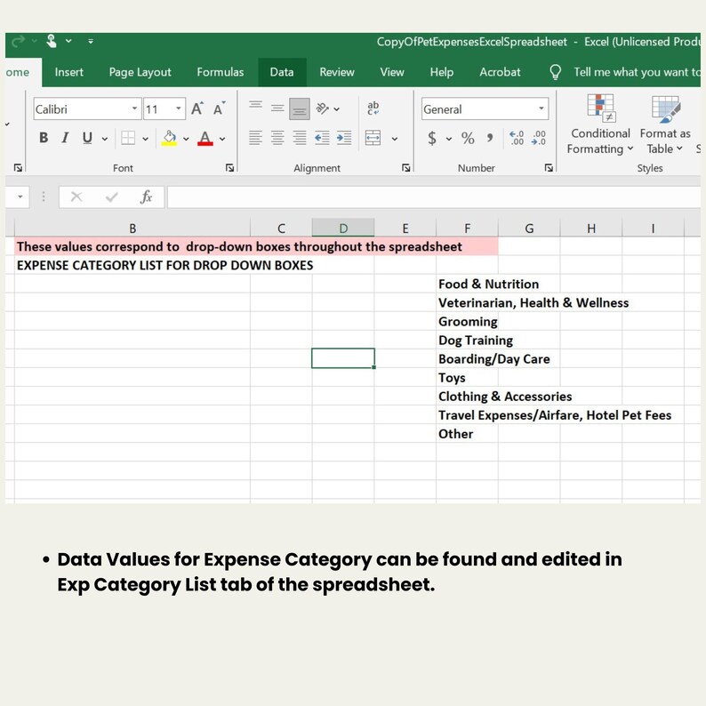 Pet Expense Tracking Sheet Budget Spreadsheet Expense Tracker for Pets ...