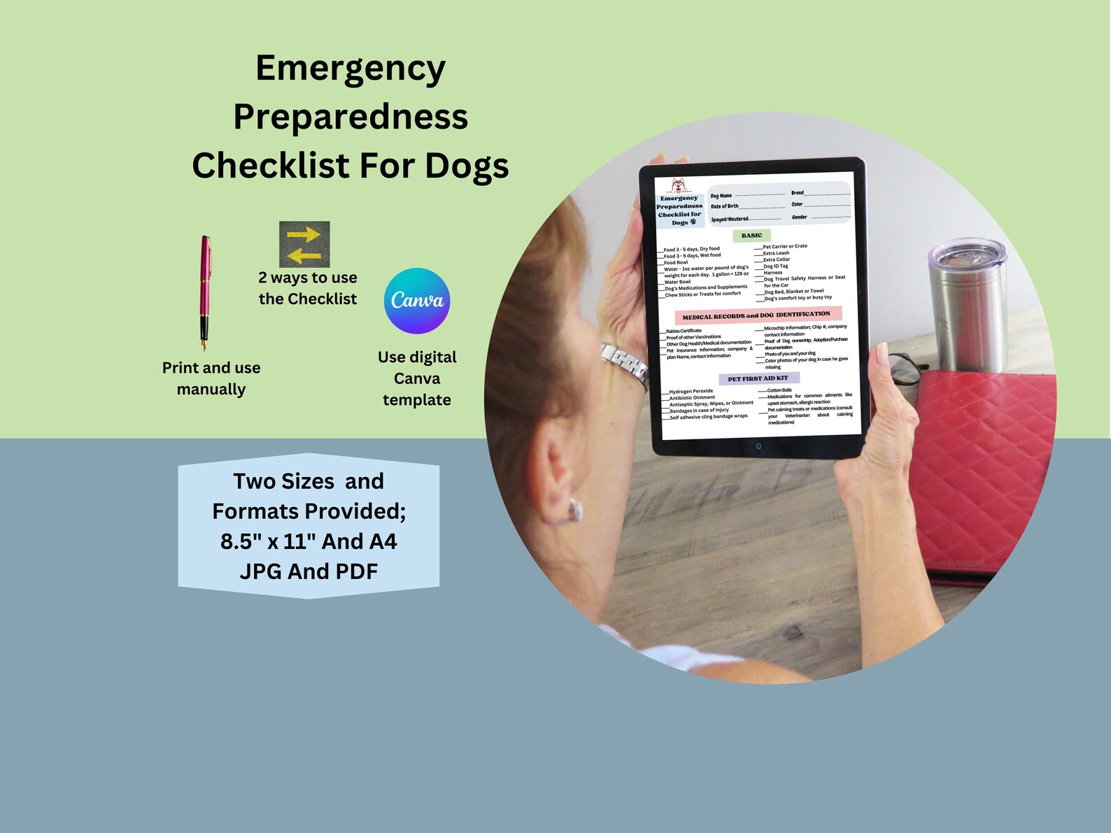 Emergency Planner Preparedness Checklist for Dogs Pet Safety Emergency ...