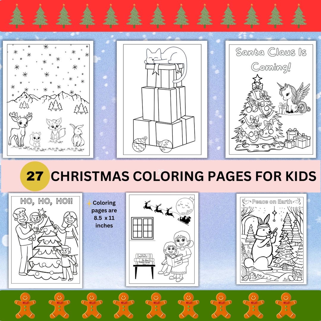 Christmas Coloring Book for Kids, Coloring Pages, Christmas Color Book ...