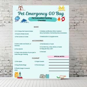 Emergency Preparedness Checklist for Dogs. Downloadable - Etsy