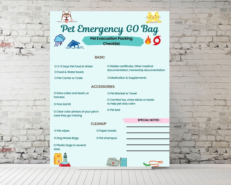 Emergency Preparedness Checklist for Dogs. Downloadable - Etsy