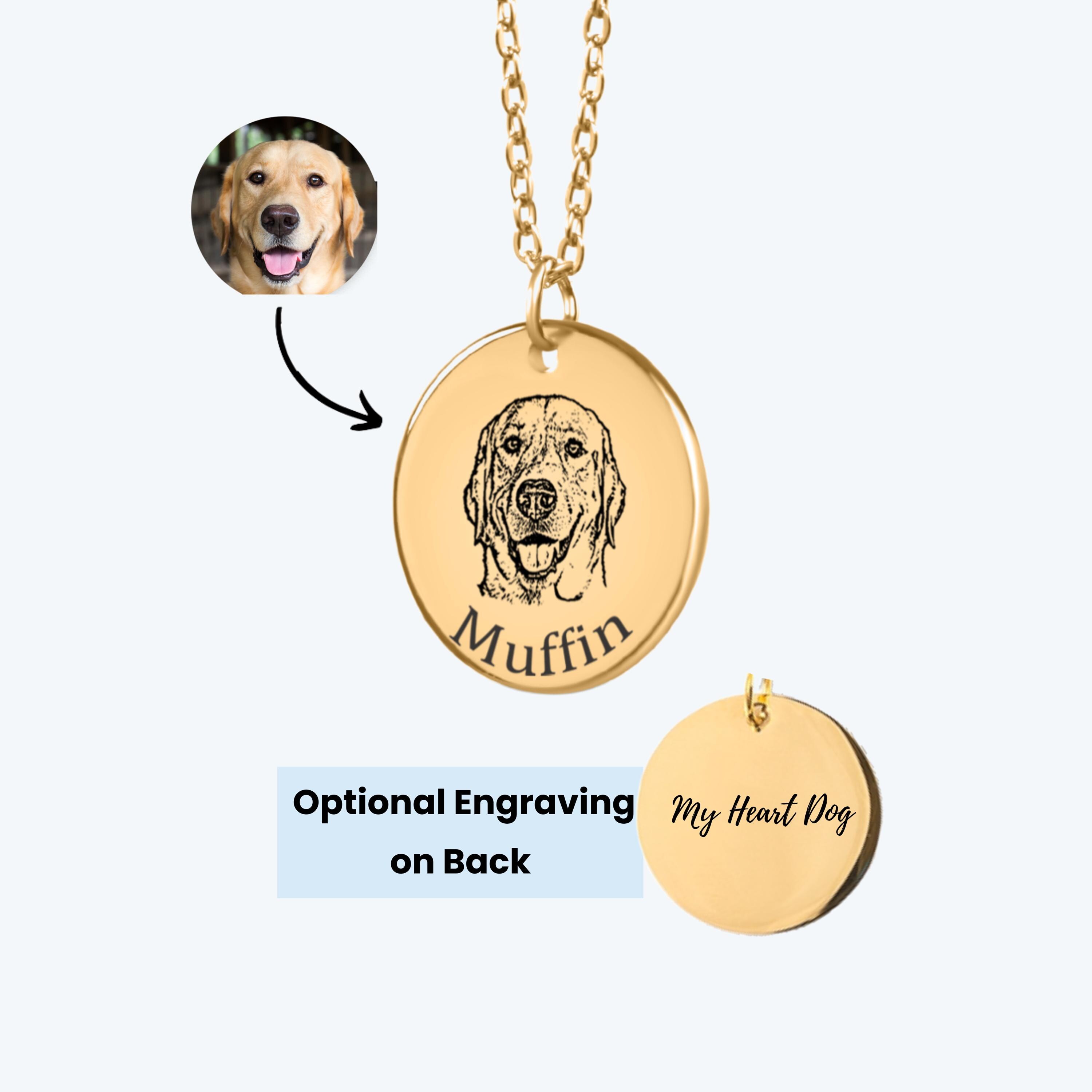 Pet Photo Necklace Custom Pet Portrait Necklace Personalized Pet ...