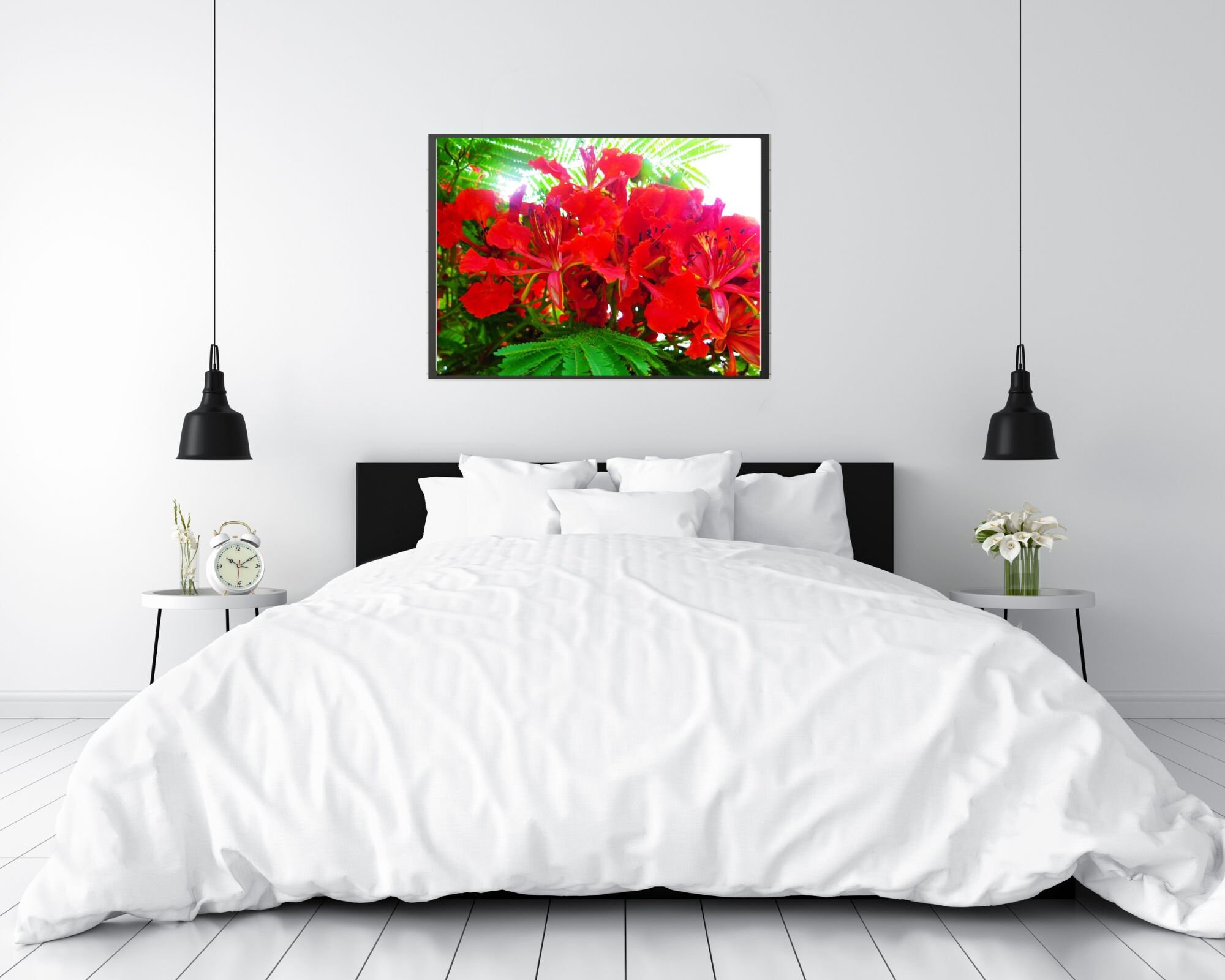 Floral Wall Art 2 Red Floral Art Prints Floral Wall Decor Set of 2 Red Flower Wall Art Prints ...