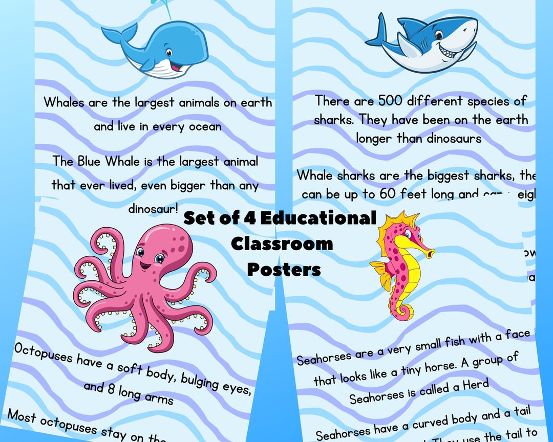 Classroom Posters. Bundle of 4 Educational Posters. Classroom - Etsy