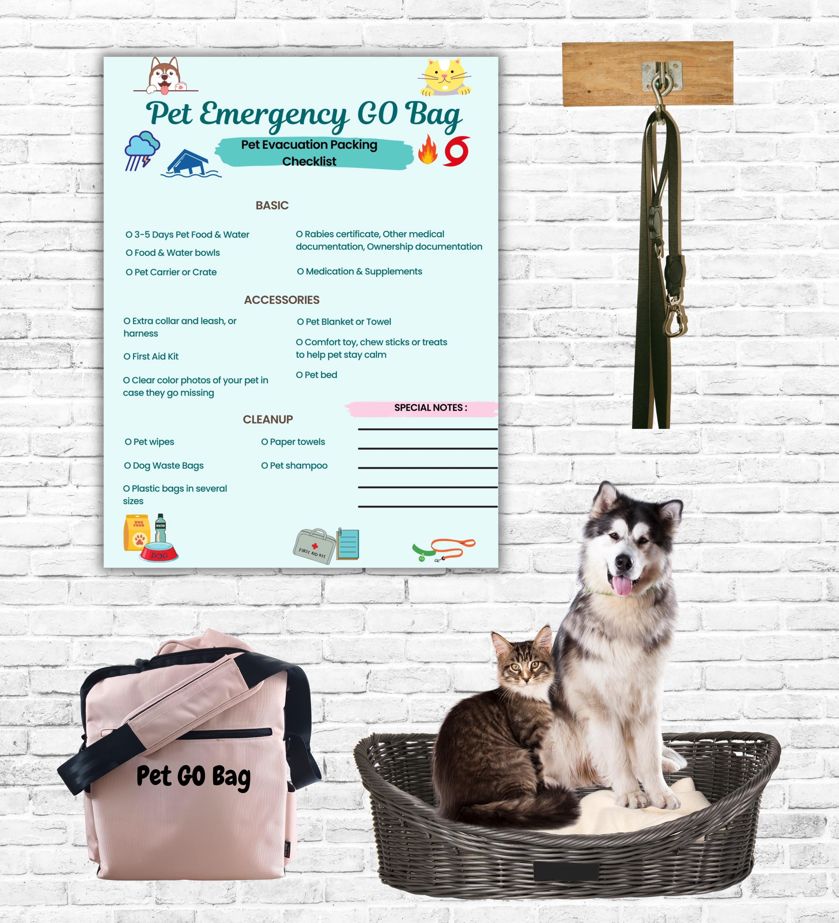 Emergency Preparedness Checklist for Dogs, Pet Emergency Checklist ...