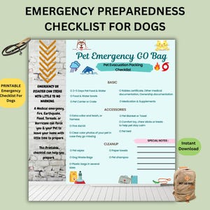 Emergency Preparedness Checklist for Dogs, Pet Emergency Checklist ...