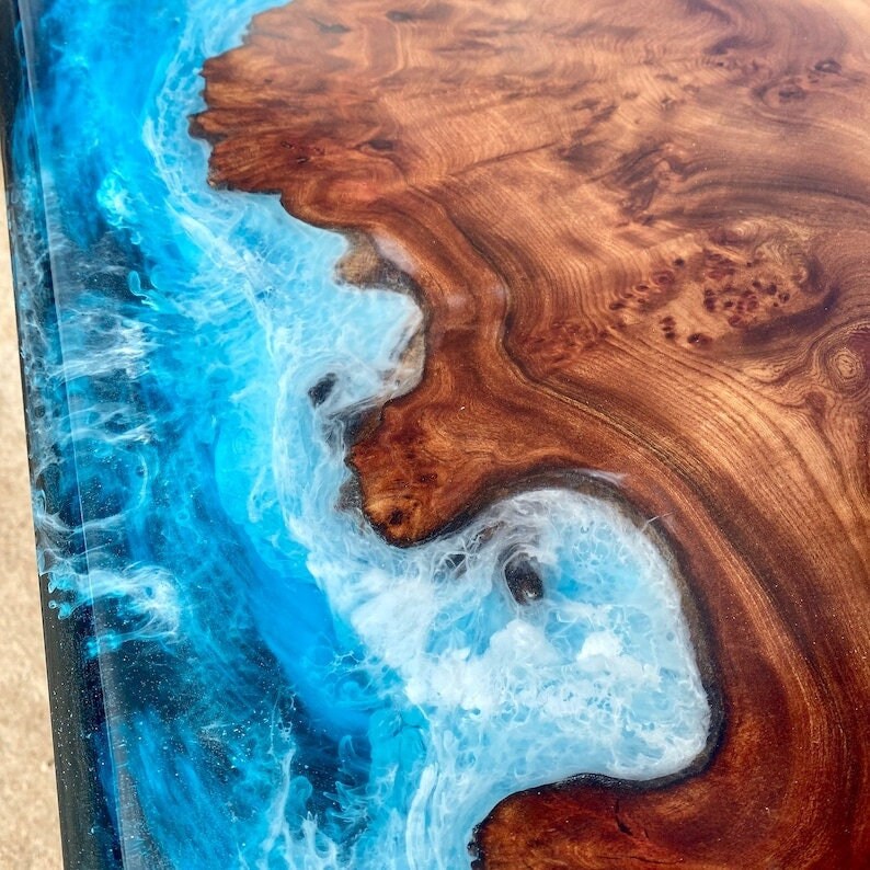 Ocean Waves Epoxy Resin Dining Table, Kitchen Counter Top, Handmade ...