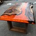 Orange Epoxy Resin Dining Table, Mid Century Modern, Personalized Home ...