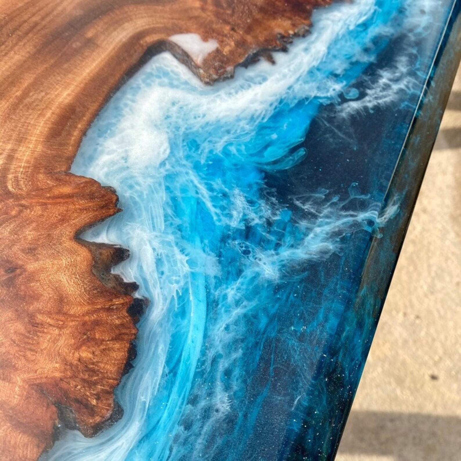 Ocean Waves Epoxy Resin Dining Table, Kitchen Counter Top, Handmade ...