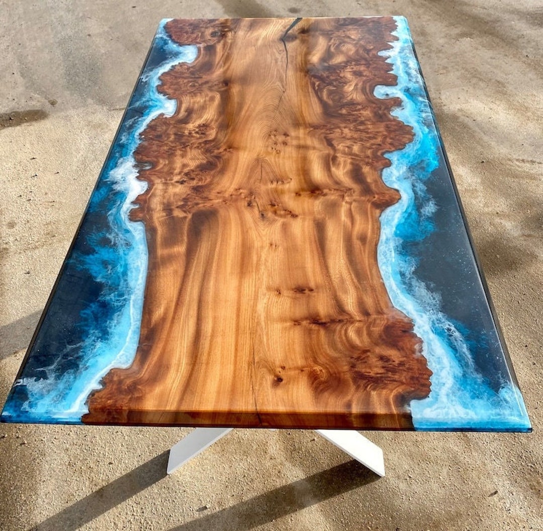 Ocean Waves Epoxy Resin Dining Table, Kitchen Counter Top, Handmade ...