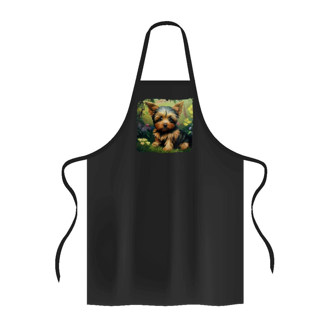 Puppy Design Apron Yorkie Terrier Cooking Apron Art Apron for Men for ...