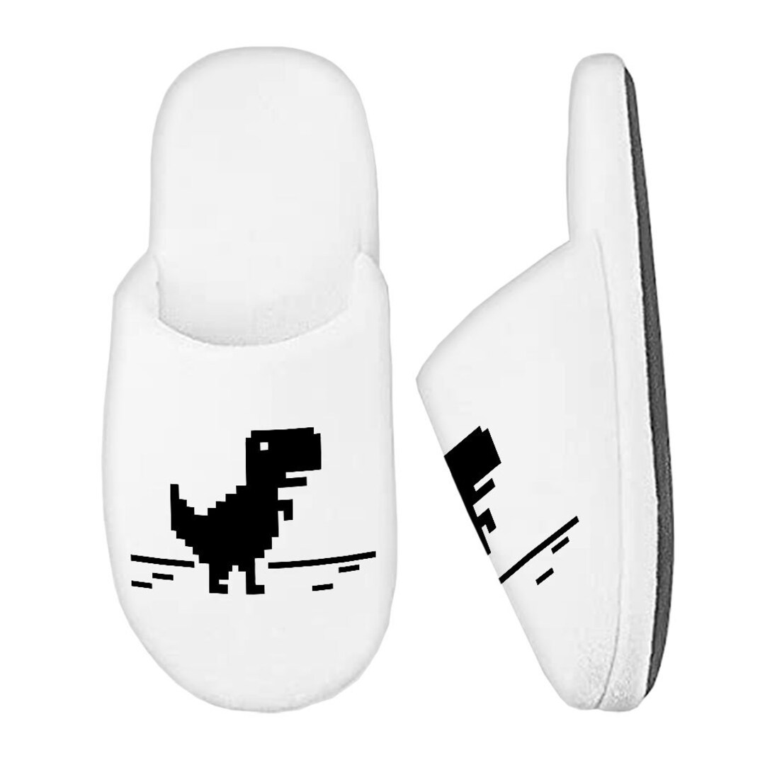 Pixel Dinosaur Memory Foam Slippers Pixel Slippers Minimalist Slippers ...