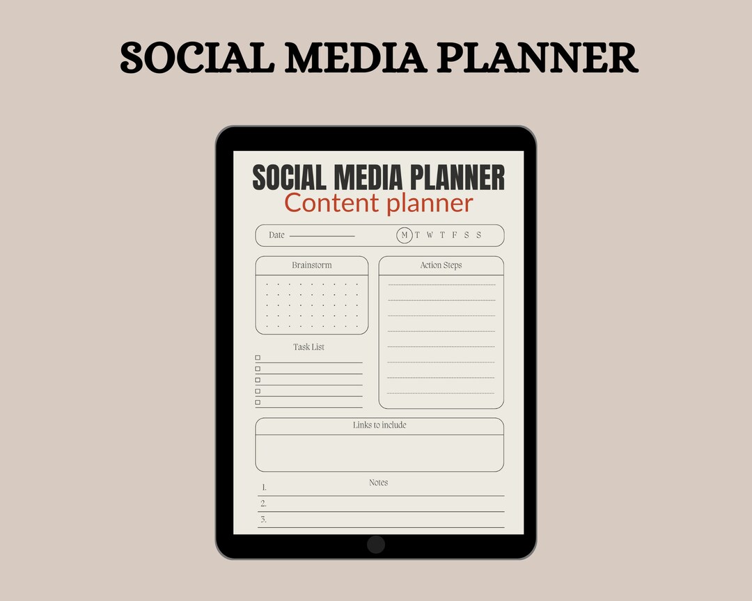 Social Media Planner Printable, Content Planner for Instagram, Youtube ...