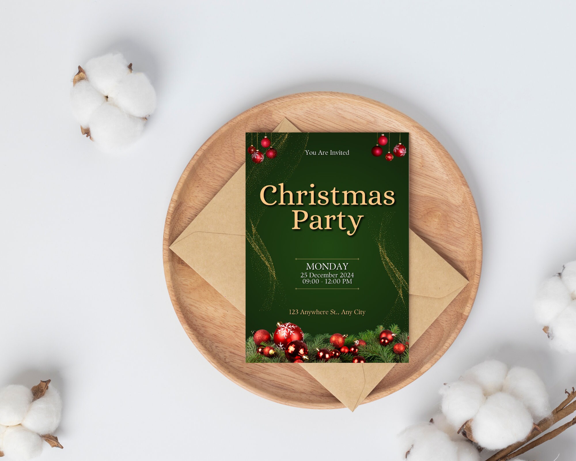 Editable Christmas Party Invitation, Christmas Party Invitation Party ...