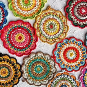 Mandala Coaster Crochet Pattern - Datura Style Handmade Craft for Tea ...